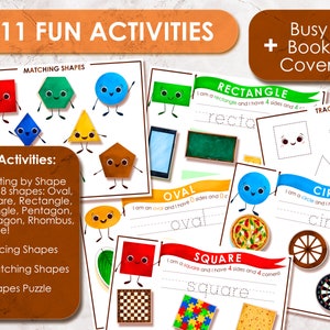 First Shapes Busy Book Learning Binder Homeschool Learning Shapes ...