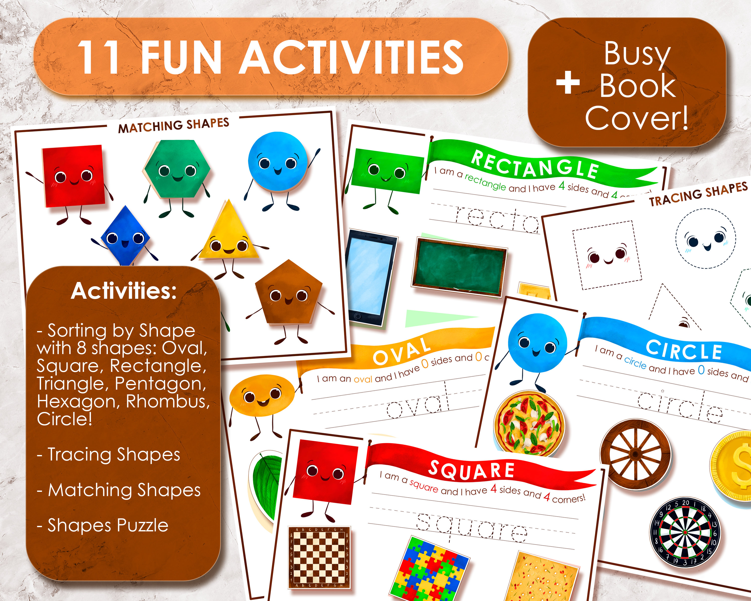 First Shapes Busy Book Learning Binder Homeschool Learning Shapes ...