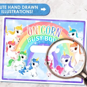 Unicorn Busy Book Printable Preschool Activities Homeschool Learning ...