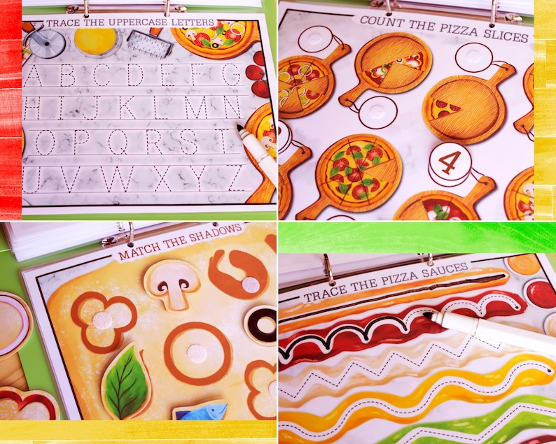 Pizza Busy Book | Printable Activities for Kids | Print and Play ...