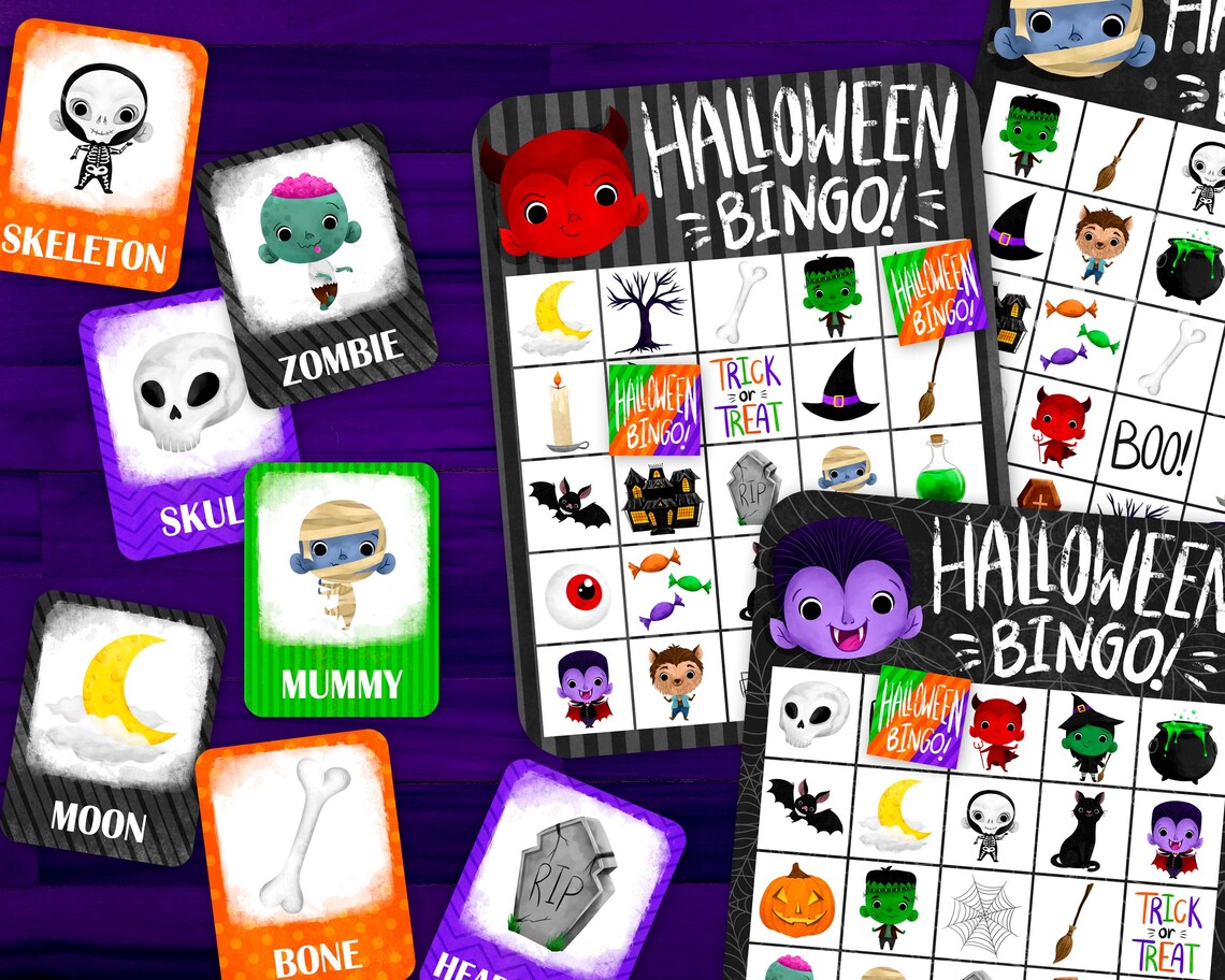 Halloween Bingo Game Printable Spooky Game Homeschool Halloween ...