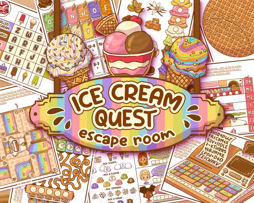 Ice Cream Quest Escape Room | Printable Birthday Party for Kids ...
