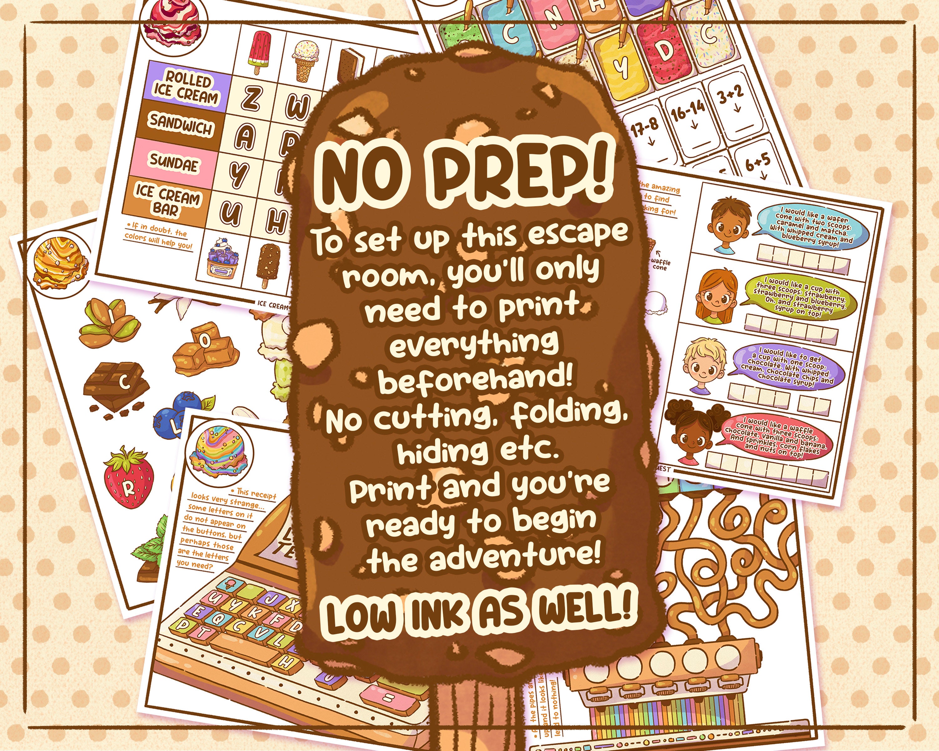 Ice Cream Quest Escape Room Printable Birthday Party for Kids Summer ...