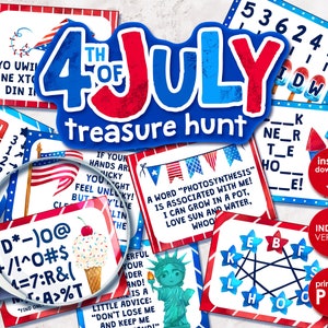 4th of July Indoor Treasure Hunt | Escape Room Kit | Scavenger Hunt ...