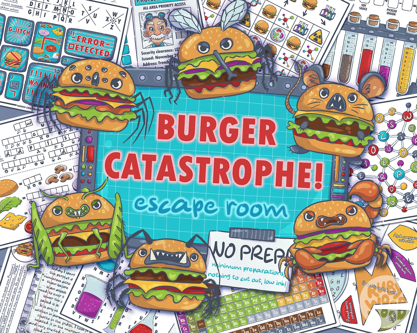 Burger Catastrophe Escape Room for Kids | Birthday Printable Party ...