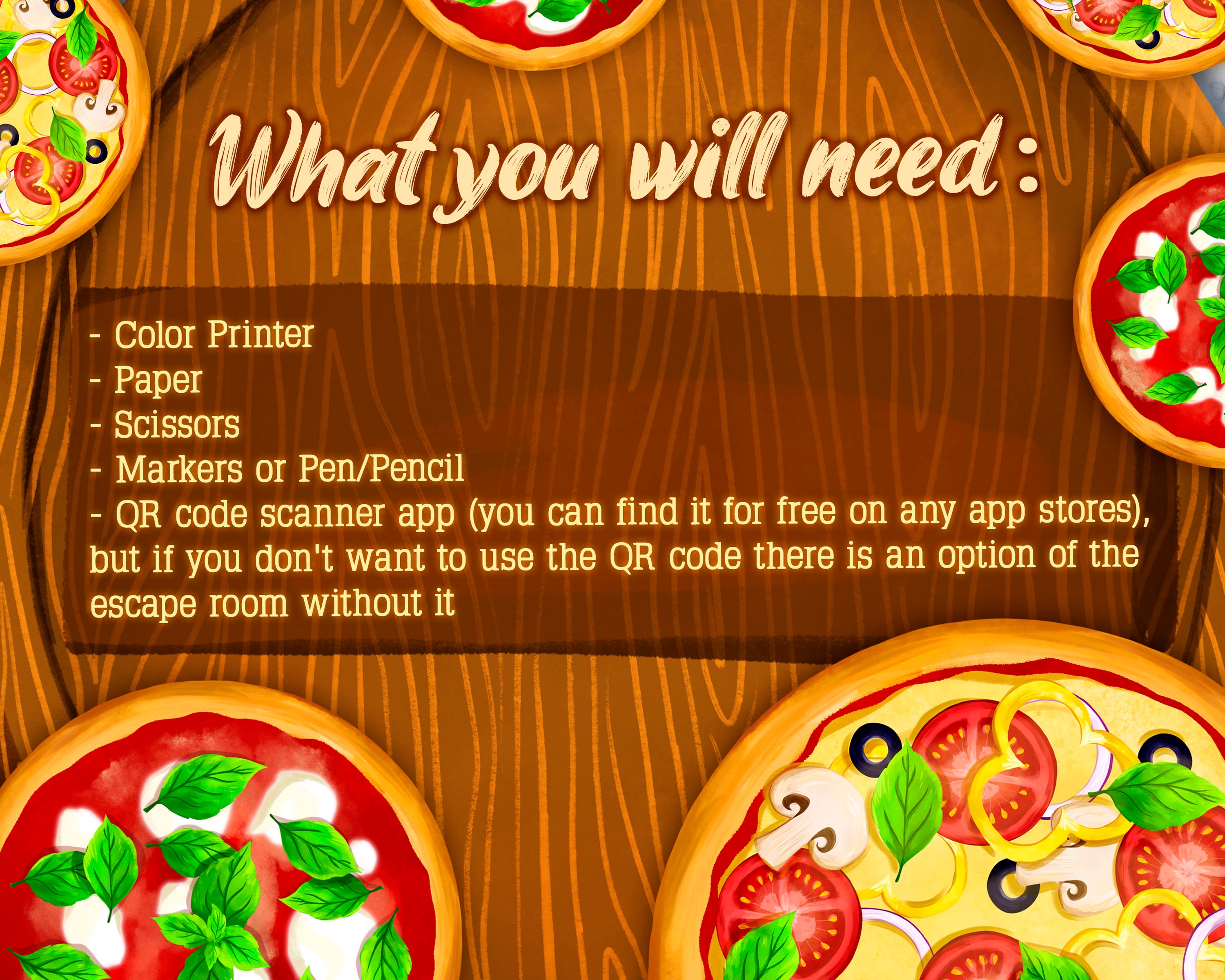 Pizza Competition Escape Room for Kids | DIY Printable Birthday Party ...