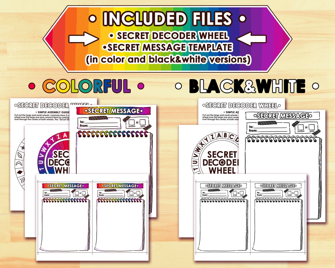 Secret Decoder Wheel | Printable Escape Room | Cipher Wheel PNG ...