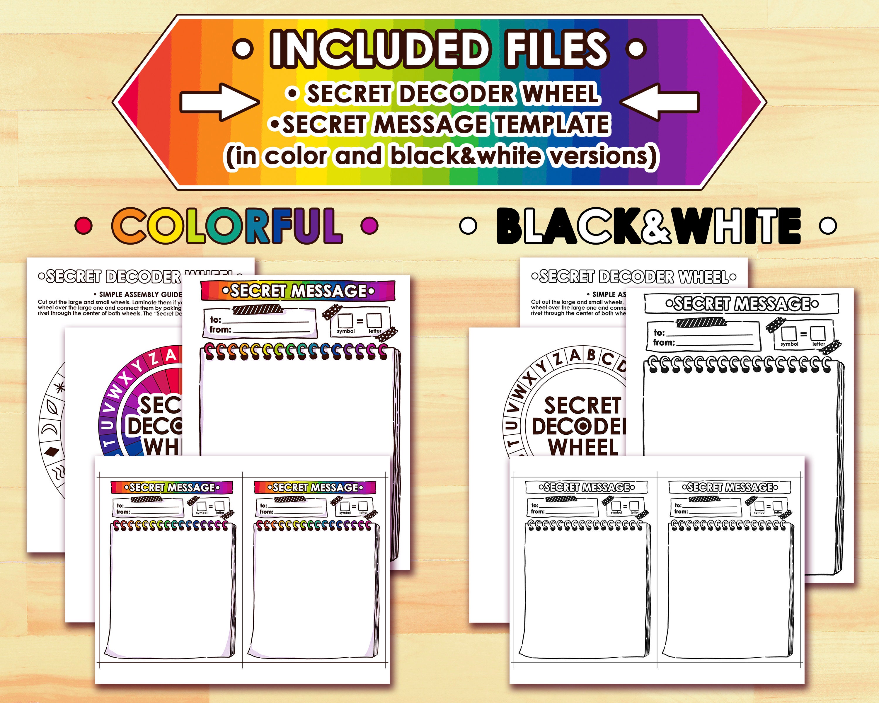 Secret Decoder Wheel | Printable Escape Room | Cipher Wheel PNG ...