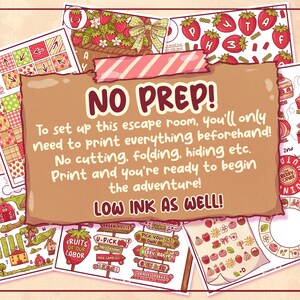 Strawberry Farm Escape Room | Treasure Hunt | Birthday Party Printable ...