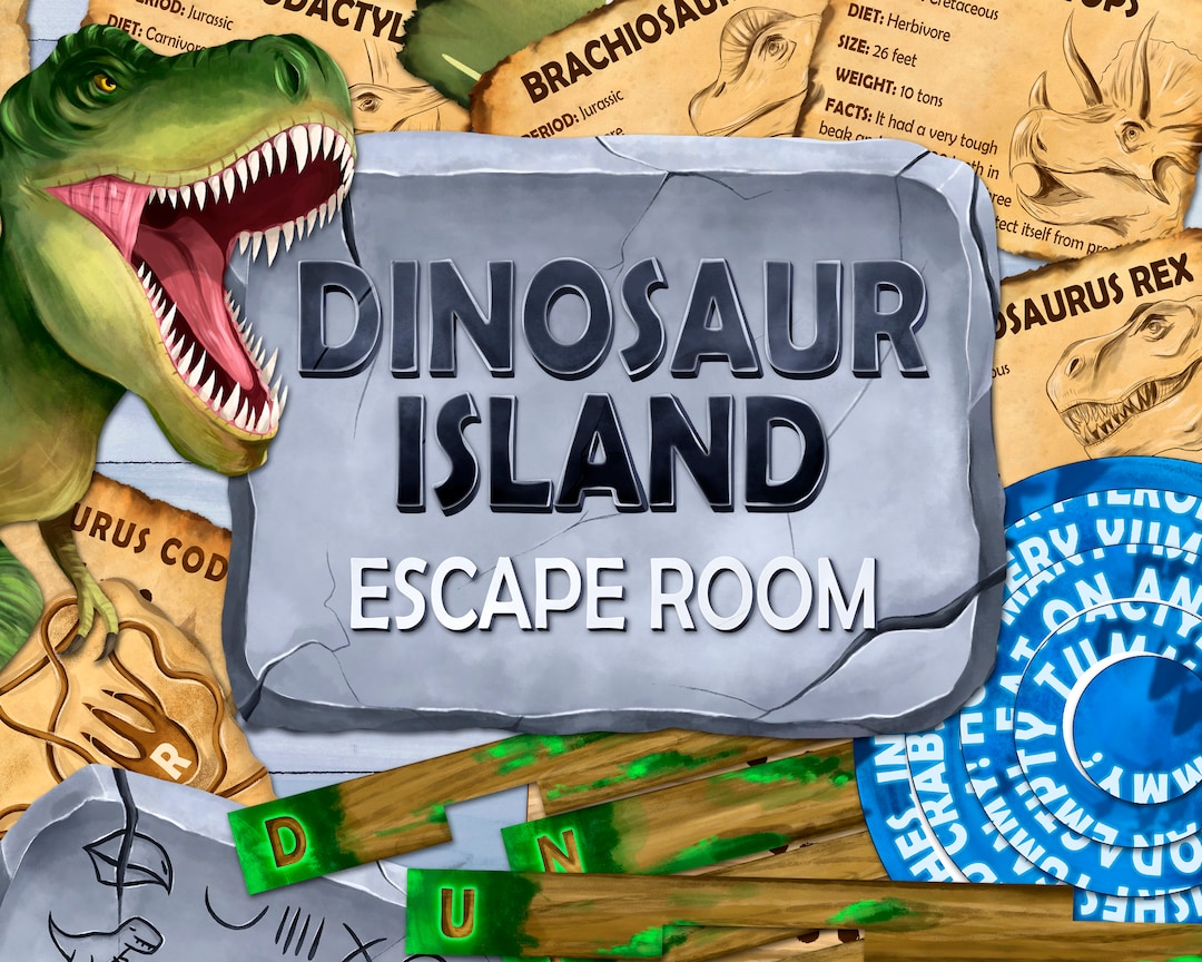 Dinosaur Island Escape Room for Kids | Jurassic Birthday Party Game ...