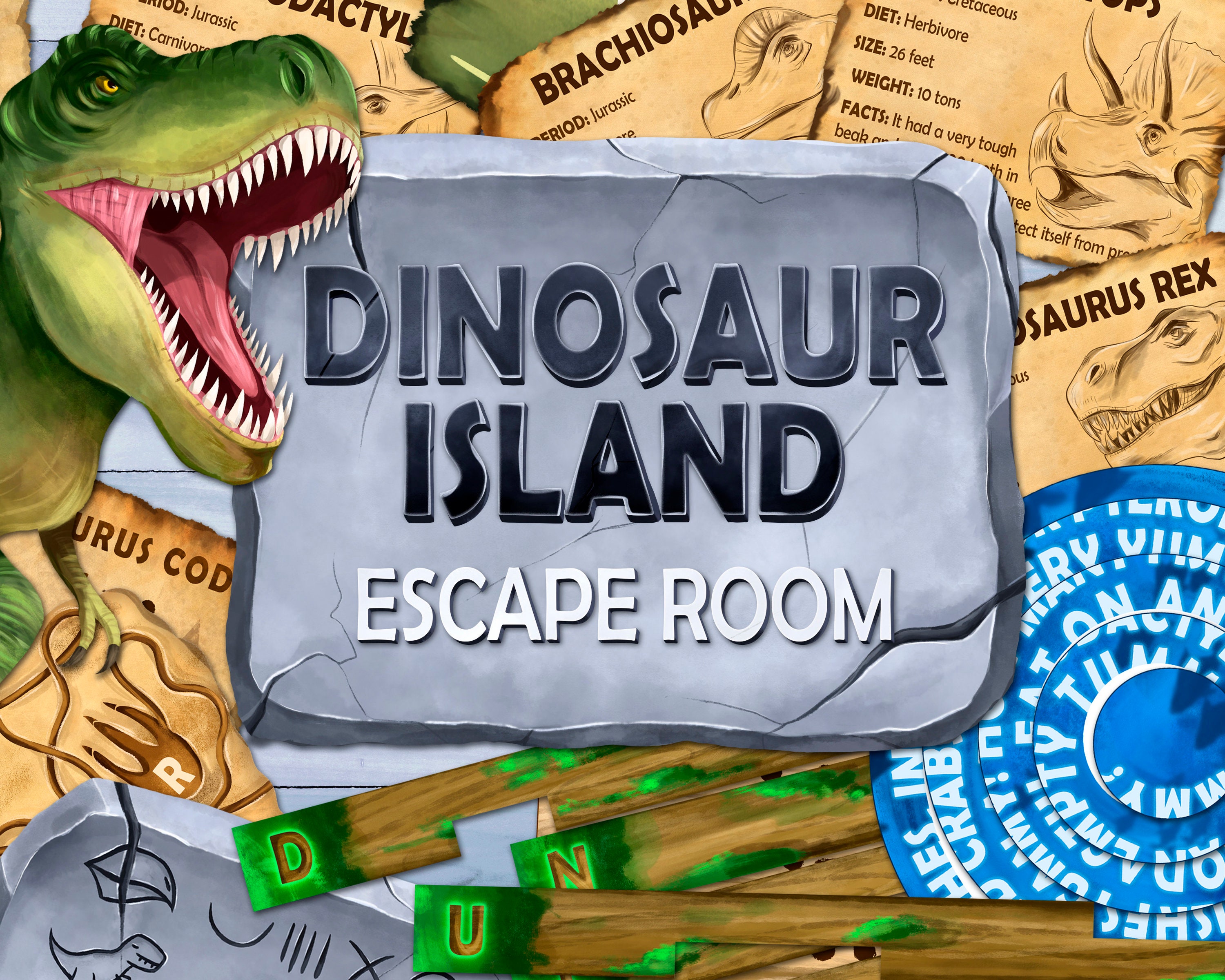 Dinosaur Island Escape Room for Kids | Jurassic Birthday Party Game ...