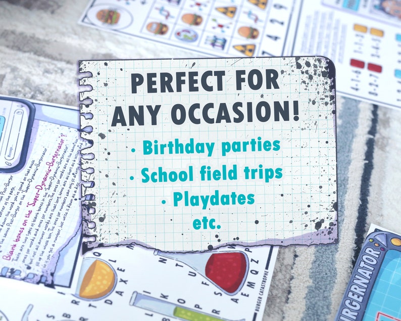 Burger Catastrophe Escape Room for Kids | Birthday Printable Party ...