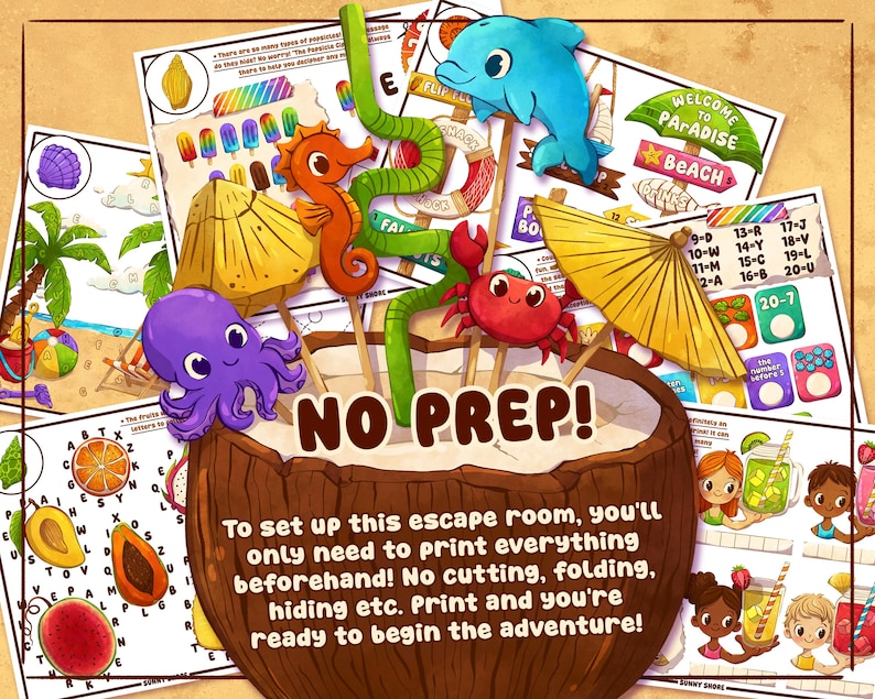 Sunny Shore Escape Room for Kids | Summer Beach Party Escape | Treasure ...
