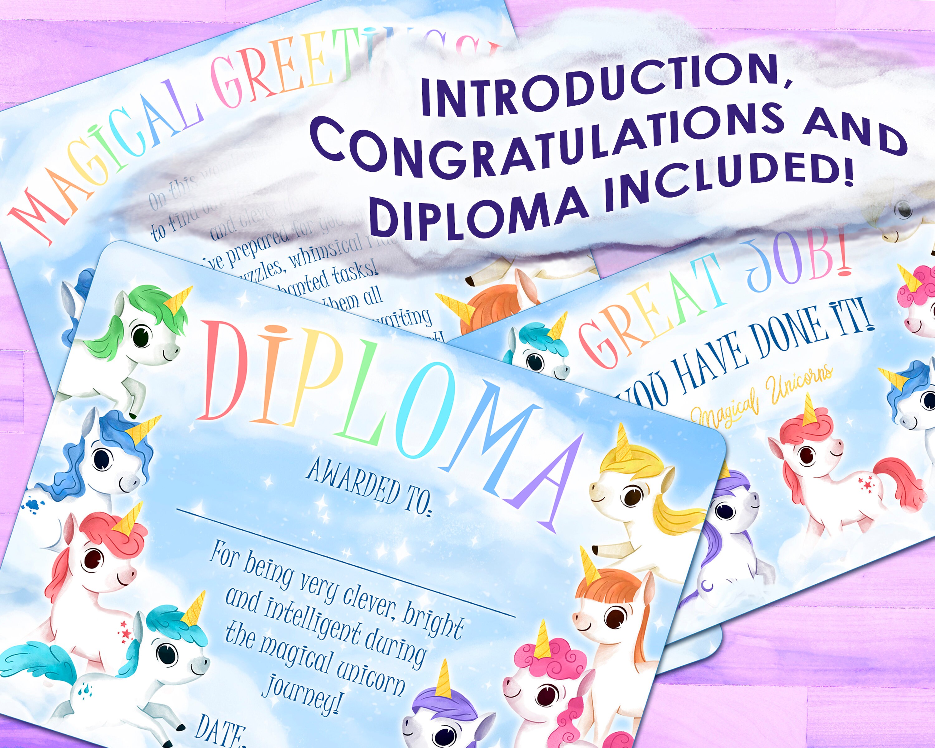 Unicorn Treasure Hunt | Printable Party Games for Kids | DIY Escape ...