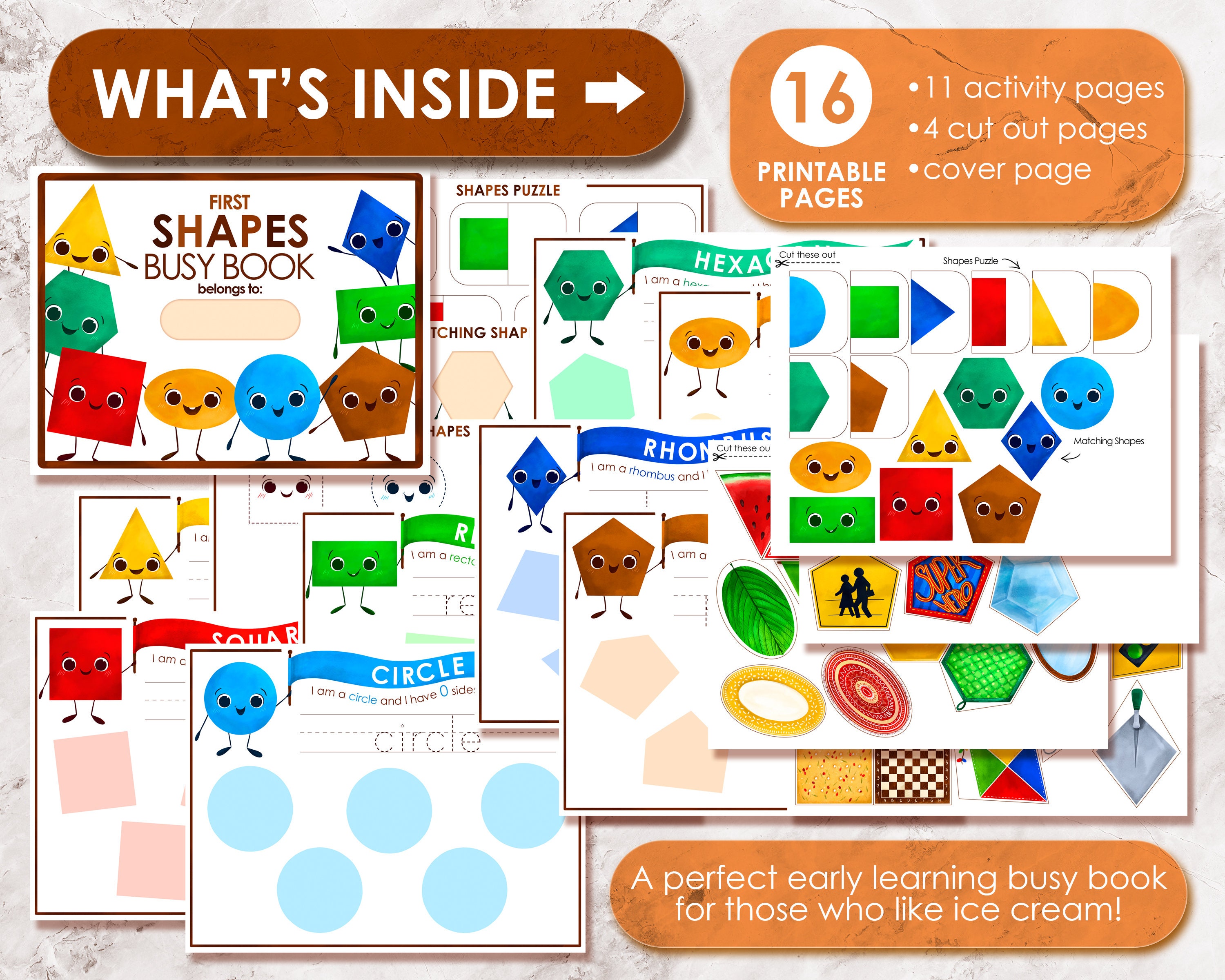 First Shapes Busy Book Learning Binder Homeschool Learning Shapes ...