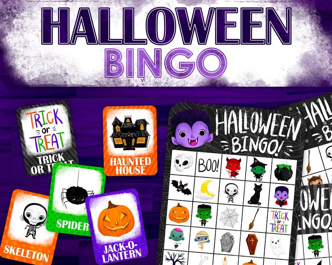 Halloween Bingo Game Printable Spooky Game Homeschool Halloween ...
