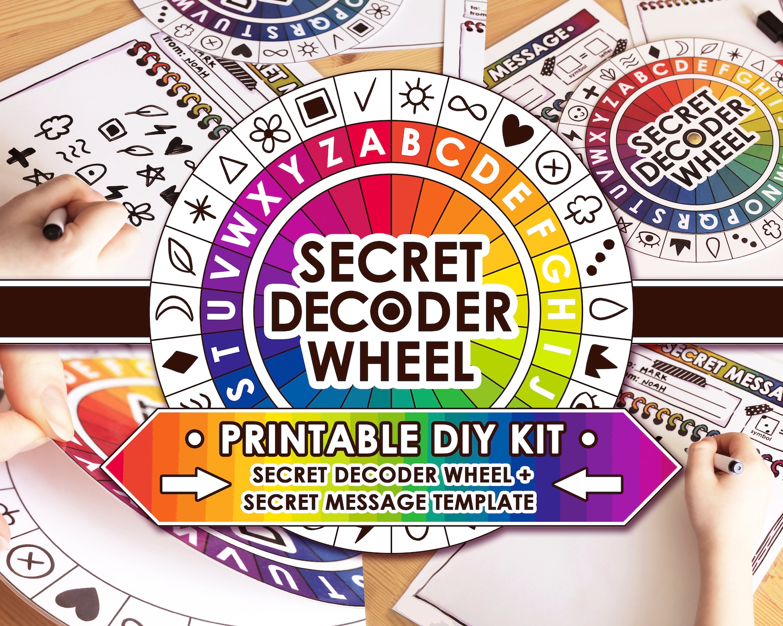 Secret Decoder Wheel | Printable Escape Room | Cipher Wheel PNG ...