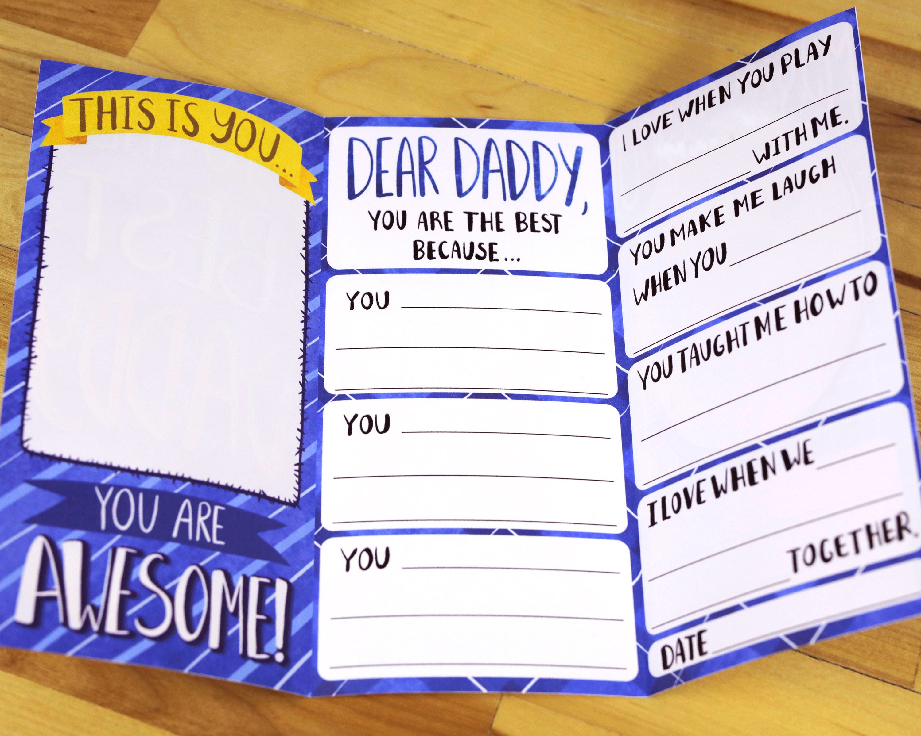 Father's Day Card | Printable Preschool Children Craft | Homeschool ...