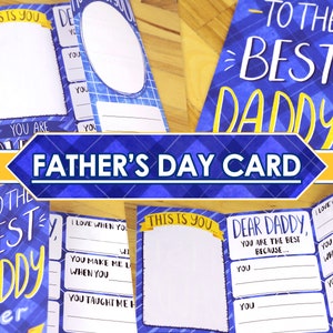 Father's Day Card | Printable Preschool Children Craft | Homeschool ...