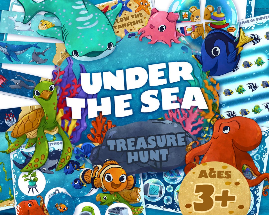 Under the Sea Treasure Hunt for Kids | Printable Birthday Party Game ...