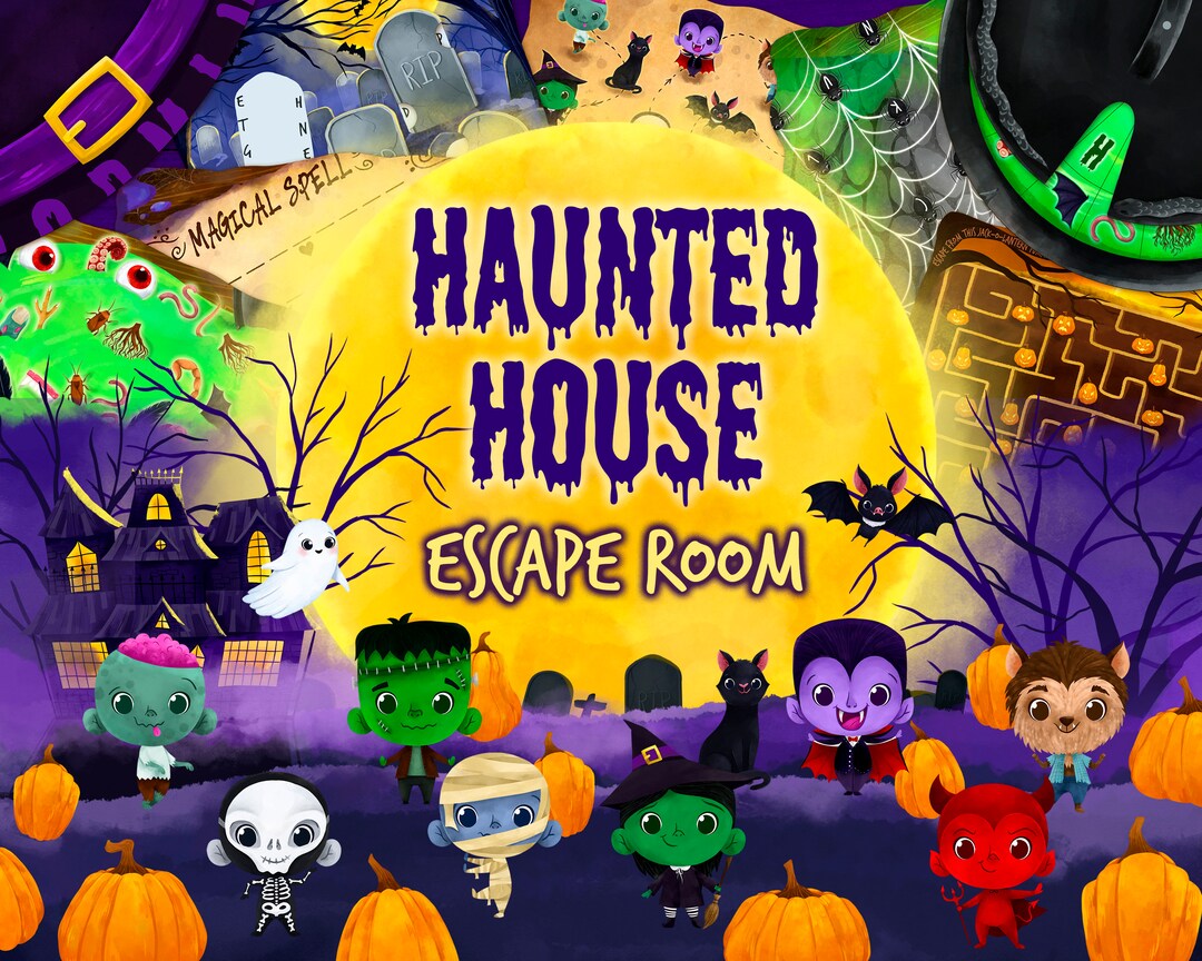 Halloween Haunted House Escape Room for Kids DIY Escape Room Game ...