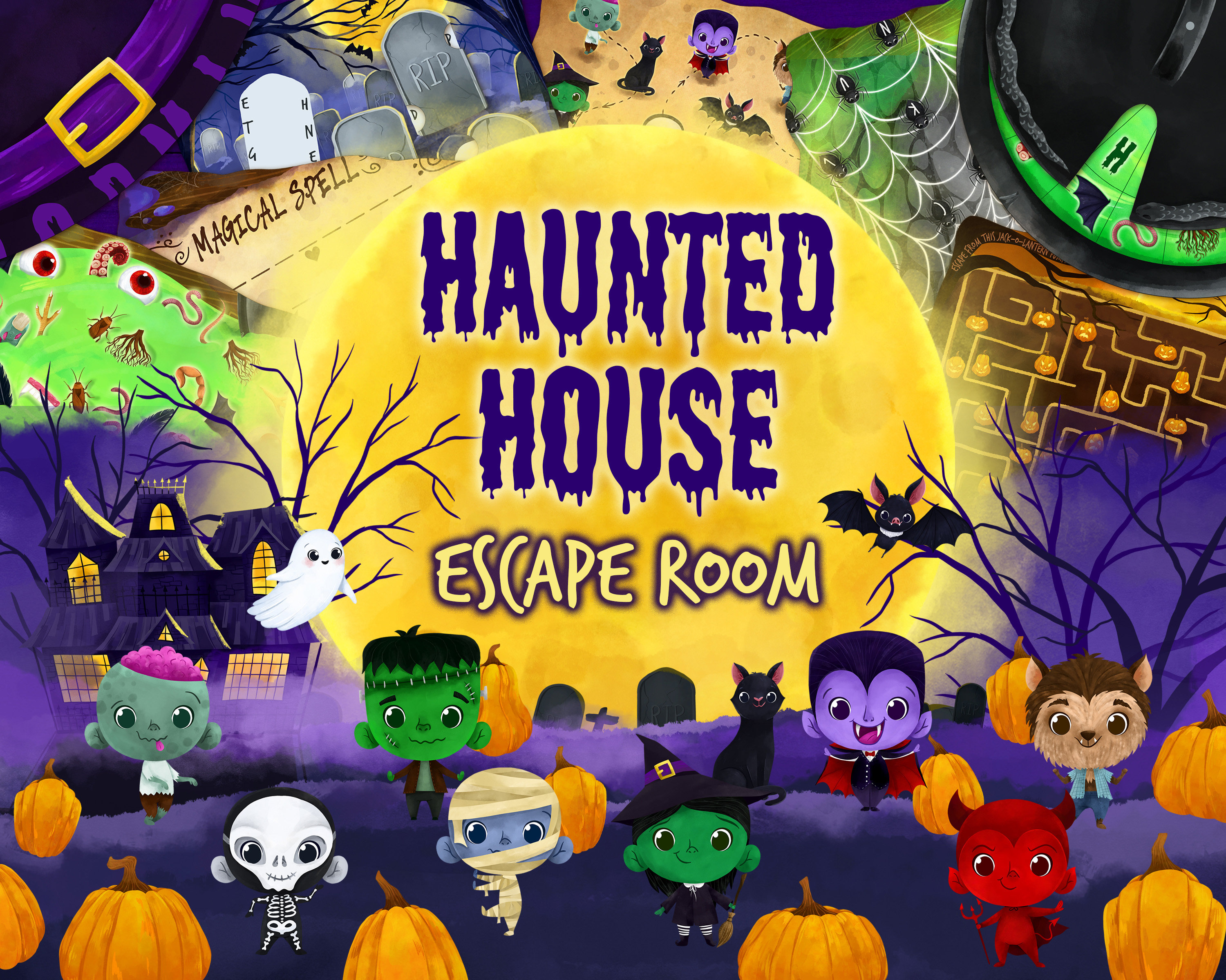 Halloween Haunted House Escape Room for Kids DIY Escape Room Game ...
