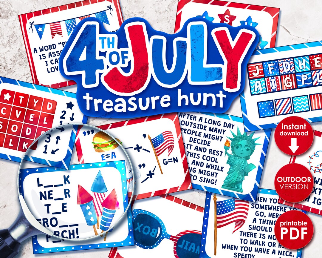 4th July Outdoor Treasure Hunt | Printable Patriotic Party ...
