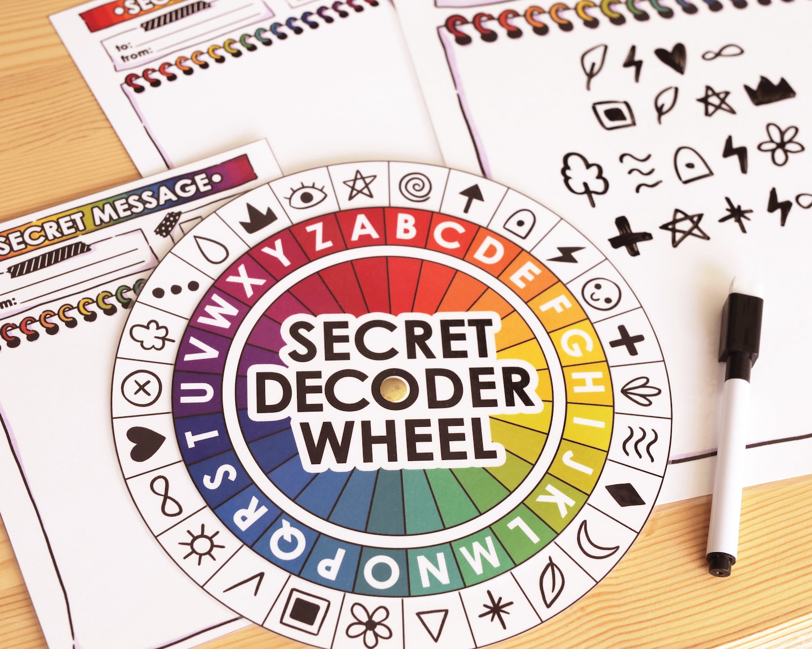 Secret Decoder Wheel | Printable Escape Room | Cipher Wheel PNG ...