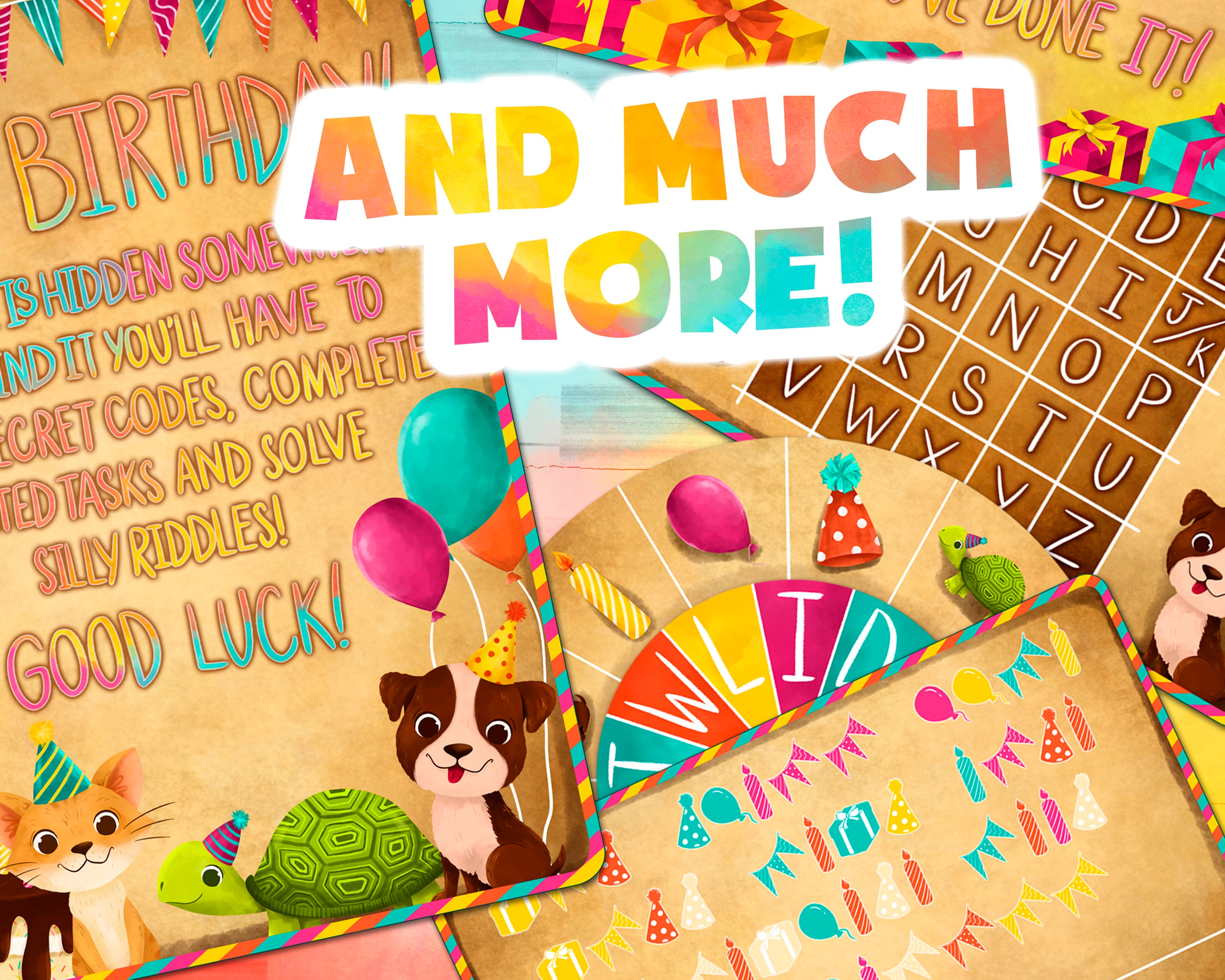 Birthday Treasure Hunt Printable | Party Game Supplies | Scavenger Hunt ...