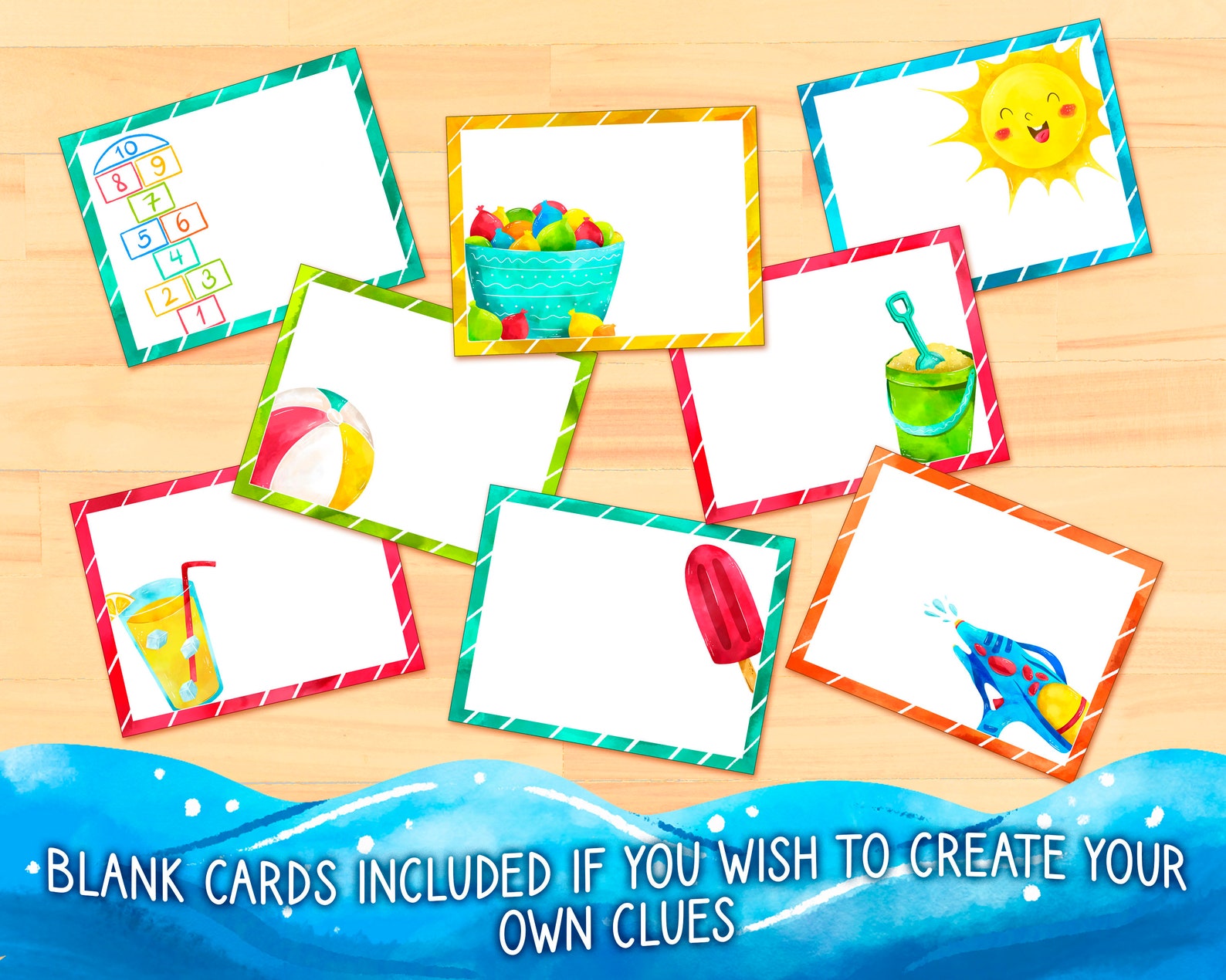 Summer Outdoor Treasure Hunt Clue Cards | Printable Party Game for Kids ...