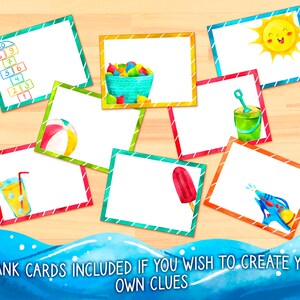 Summer Outdoor Treasure Hunt Clue Cards | Printable Party Game for Kids ...