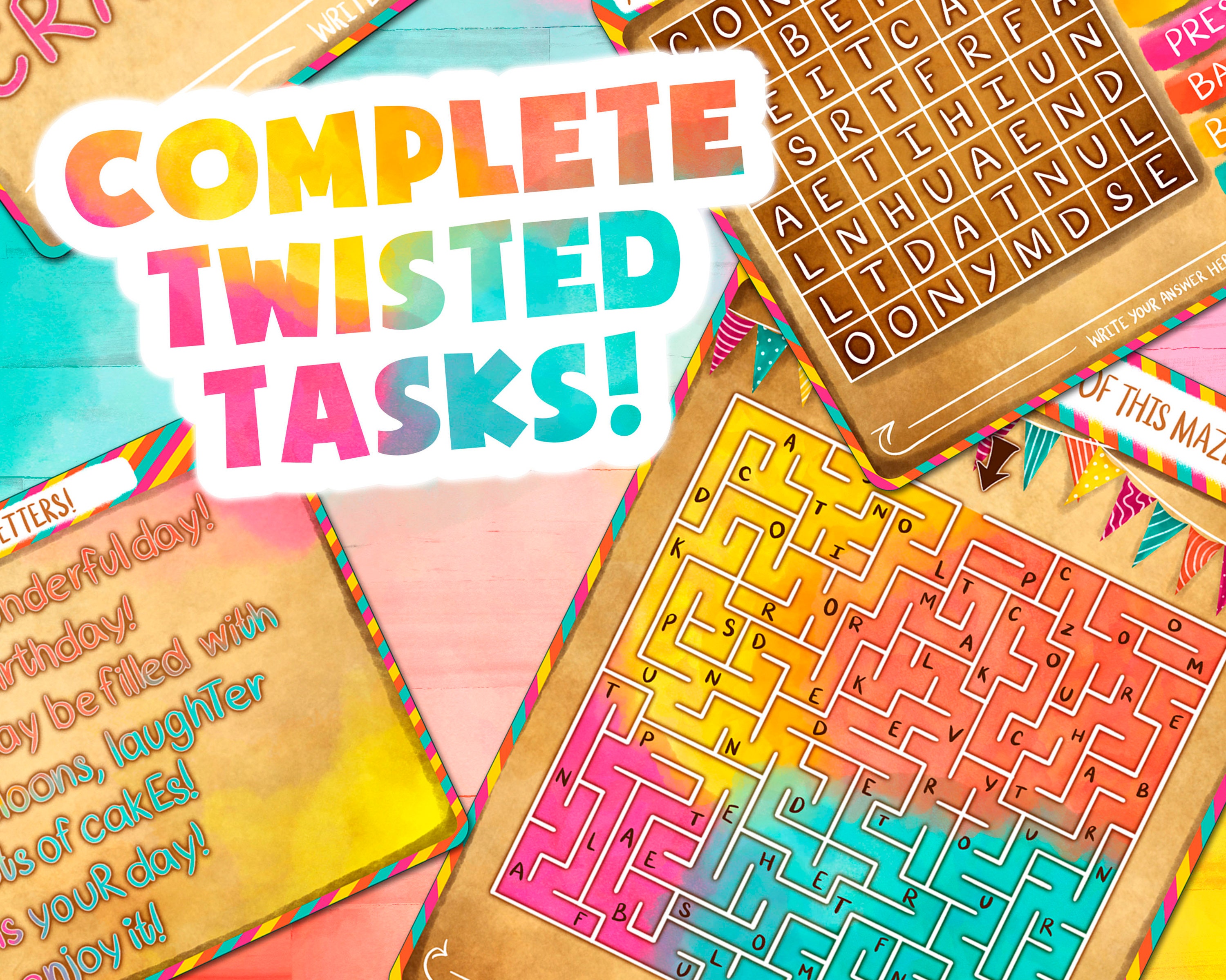 Birthday Treasure Hunt Printable Party Game Supplies Scavenger Hunt for ...