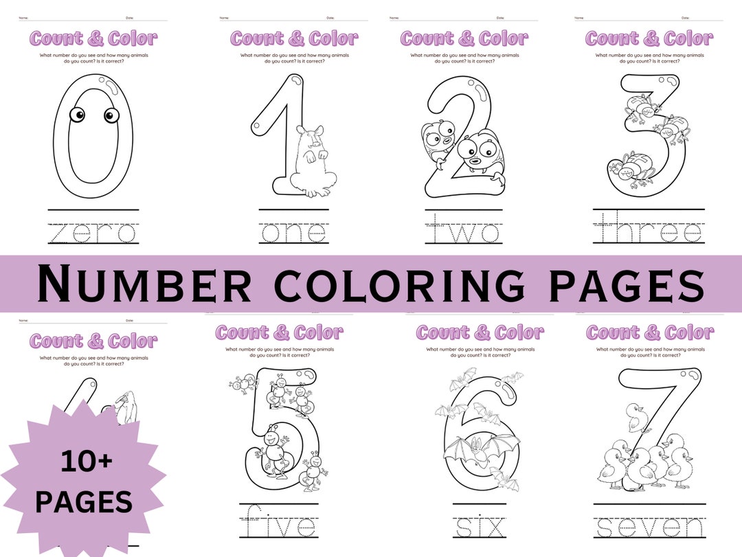 Numbers Coloring Book Printable Educational and Creative - Etsy