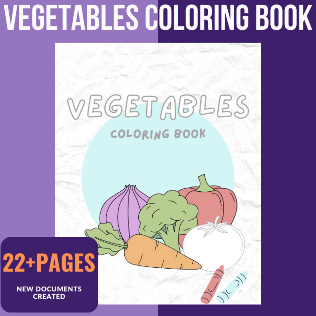 Vegetable Coloring Pages Printable Educational and Wholesome - Etsy