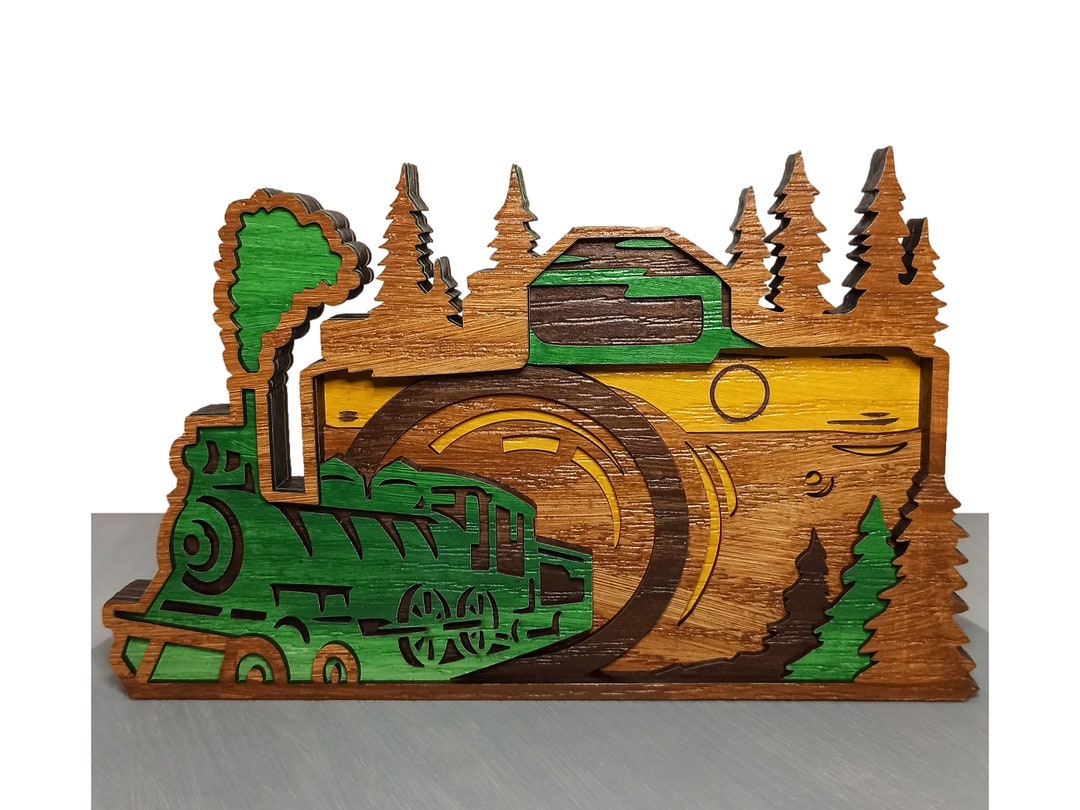 3D Wooden Camera Decoration, Wood Carving, Wooden Express Scene ...