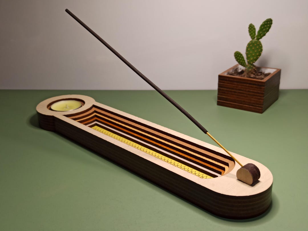 Wooden Incense Stick Burner, Handmade Incense Holder, Customizable ...