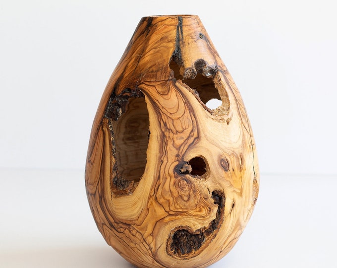 Rustic Vase, Decorative Vase, Wood Vase, Handmade Wooden Home Decor ...