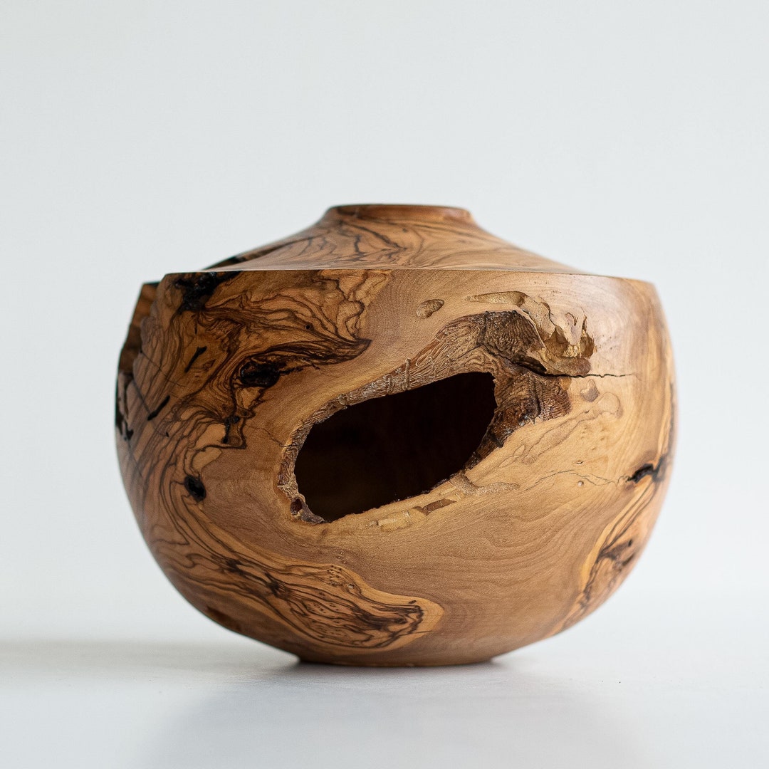 Rustic Vase, Decorative Wood Vase, Wooden Centerpiece, Handmade Wooden ...