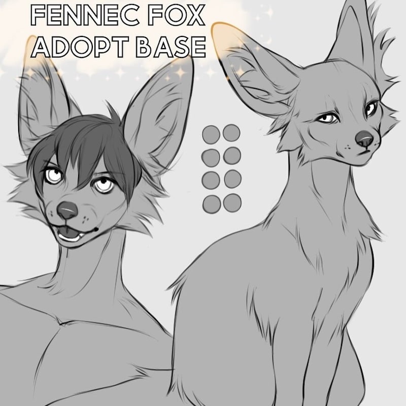 Furry Fox Base Lineart - Etsy