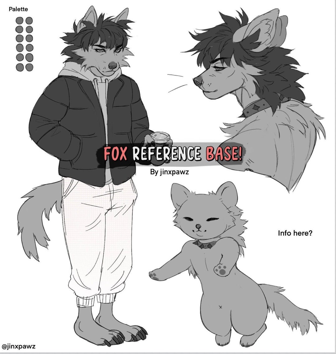 Anthro Fox Adoptable Ref Base - Etsy