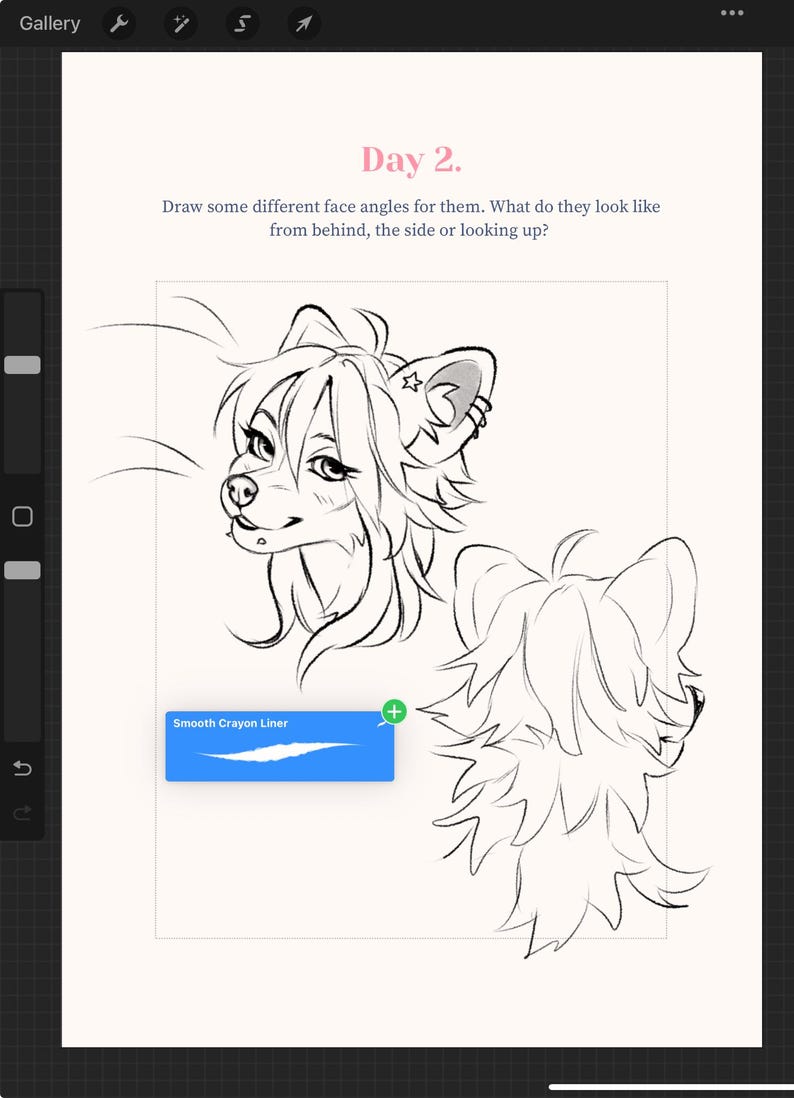 Fursona Development Digital Workbook - 30 Day Drawing Challenge for ...
