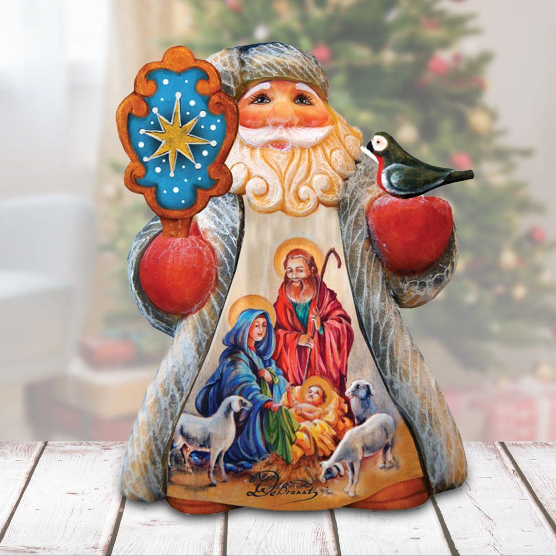 Nativity Santa Tiny Tale Christmas Figurine Hand-painted Collectible by ...