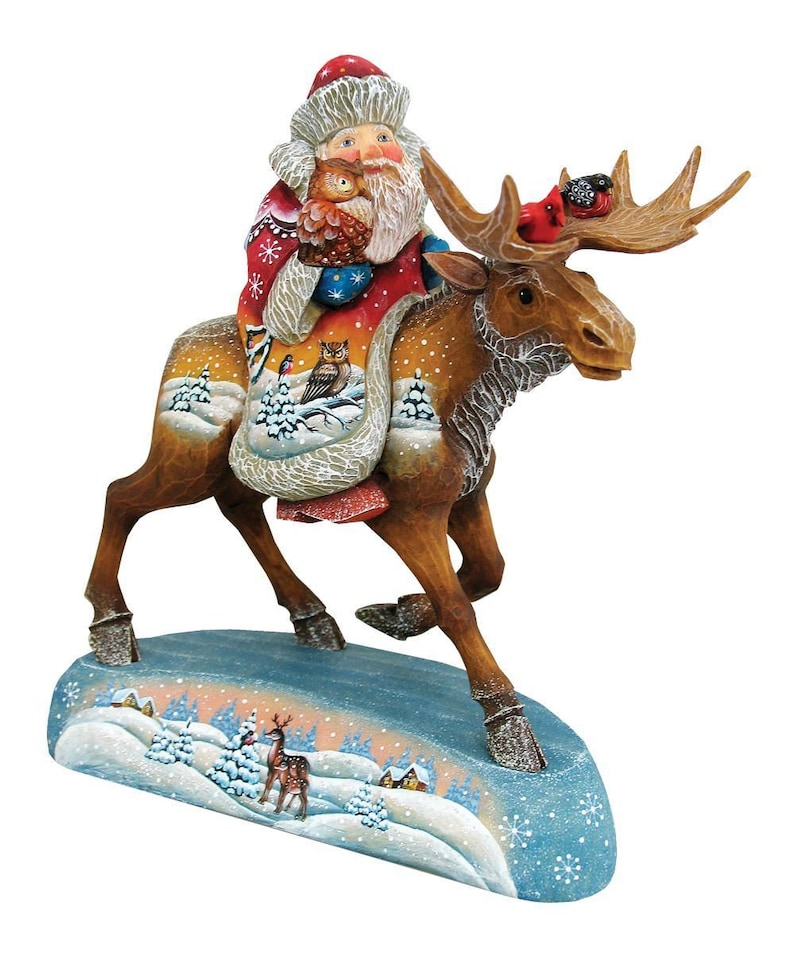 Santa on Moose Figurine Limited Edition Reserve by G. Debrekht - Etsy