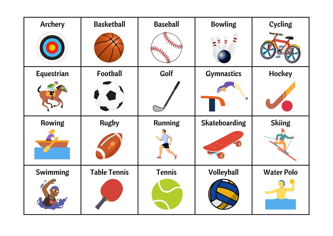 Sports Cards for Kids, Young Kids Printables, Sporting Cards, Small ...