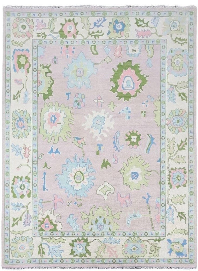 Pastel Color Best Home Decor Hand Knotted Oushak Rug for the - Etsy