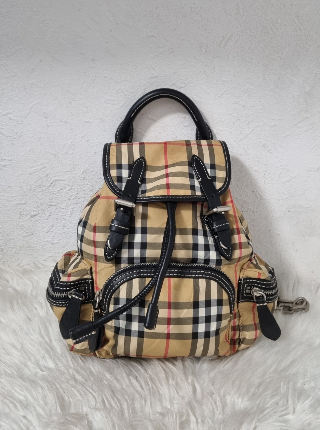 Authentic Burberry Check Backpack small - Etsy