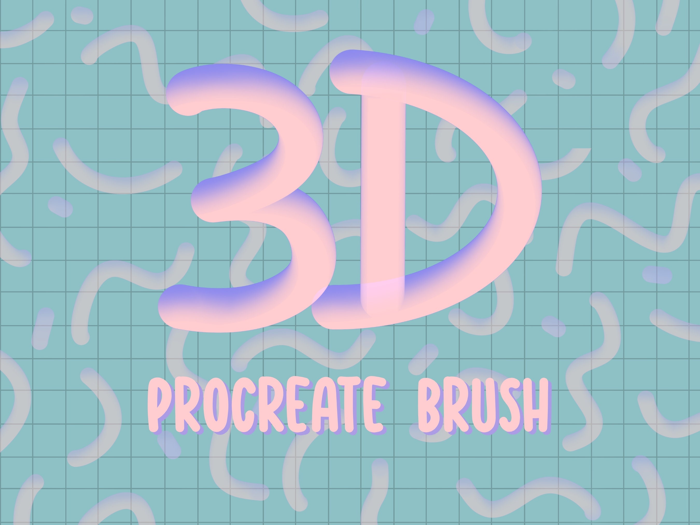 3D Doodle Procreate Brush Set / Taper 3D Procreate Doodle Brush / 3D Procreate Brush Pack ...