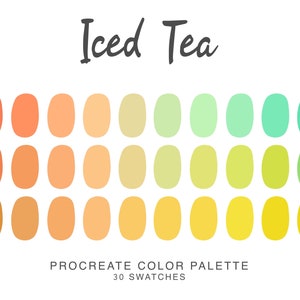 Iced Tea Procreate Color Palette - Vibrant Summer Colors for Digital ...