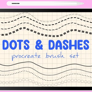 Dots and Dash Doodle Procreate Brush Pack / Dash Procreate Doodle Pack / Dots Doodling Brush ...