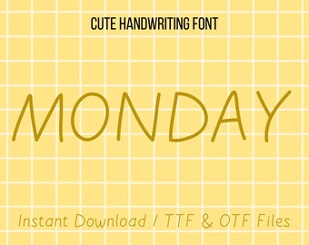 Handwriting Font Cute Font Note Taking Font Goodnotes Font Social Media ...